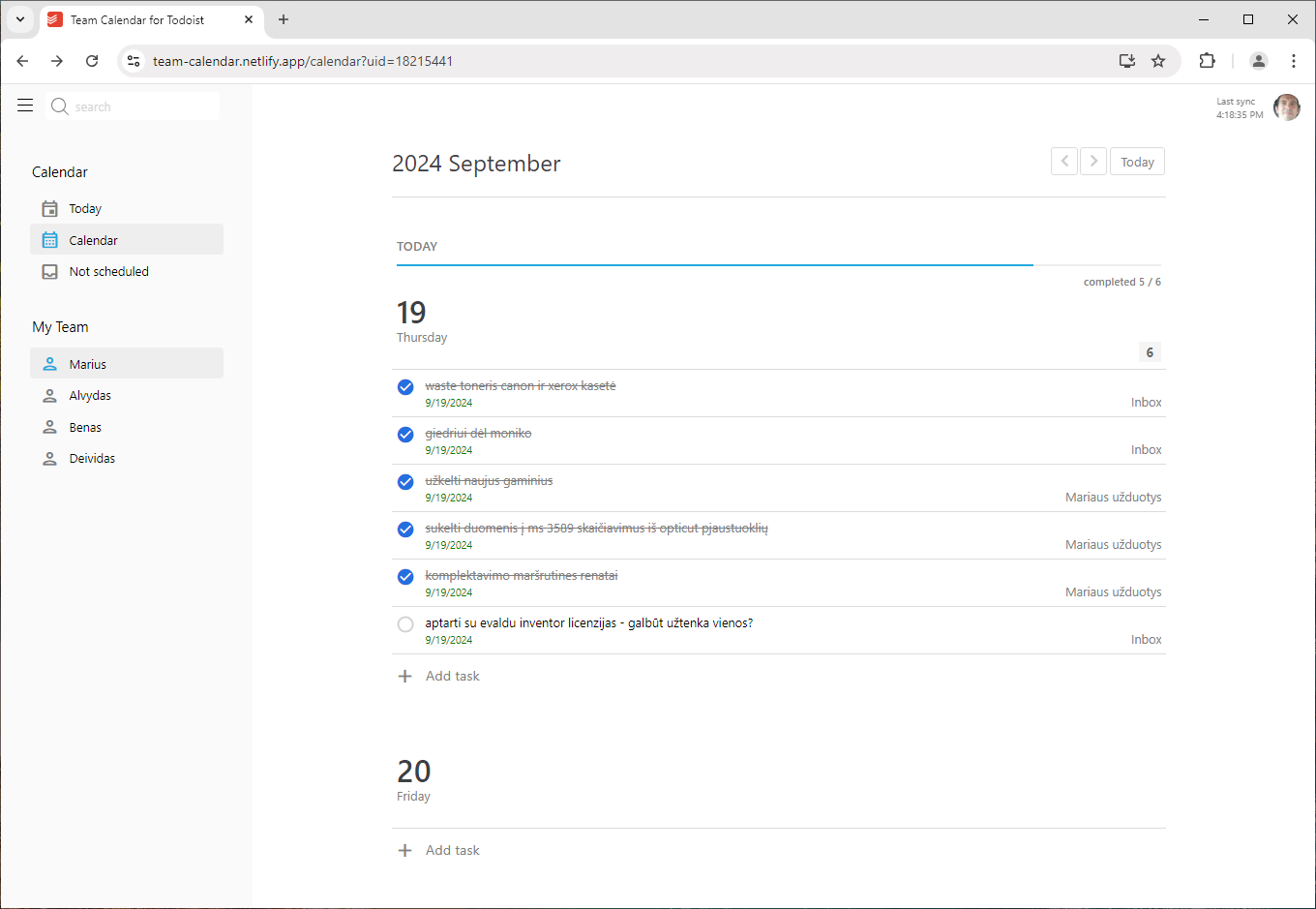 GitHub - mariuskaz/team-calendar: Team Calendar for Todoist